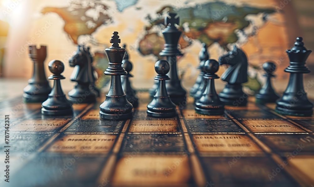 Global Strategy Unveiled Chessboard Map Integration Reflects Worldwide ...
