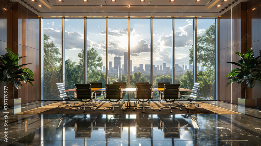 Various types of modern office rooms with open spaces, conference rooms ...