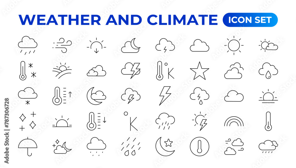 Weather icons. forecast icon set. Clouds logo. , clouds, sunny day ...