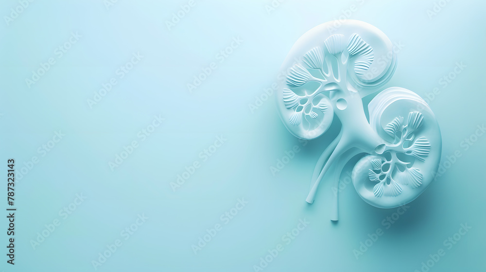Human kidneys decorative model on pastel blue background Chronic kidney ...