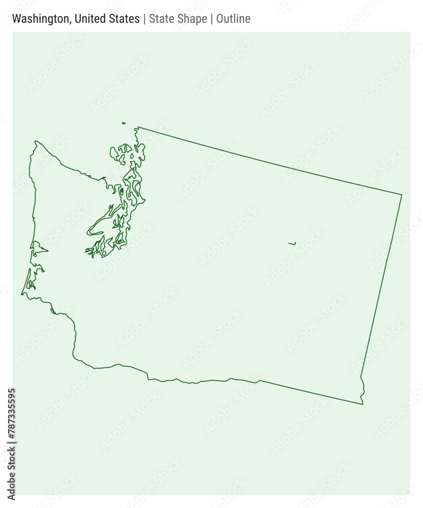 Washington, United States. Simple vector map. State shape. Outline ...
