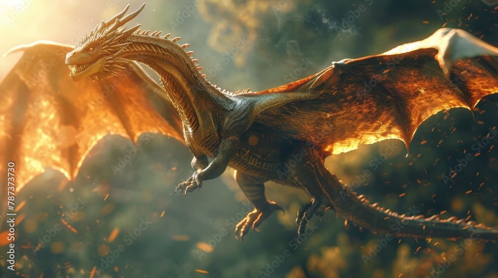 Dragon Wings: A photo of a dragon in flight, with its wings ...