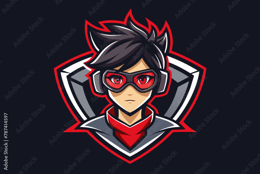 Introducing our sleek and stylish anime gamer logo! Featuring the head ...