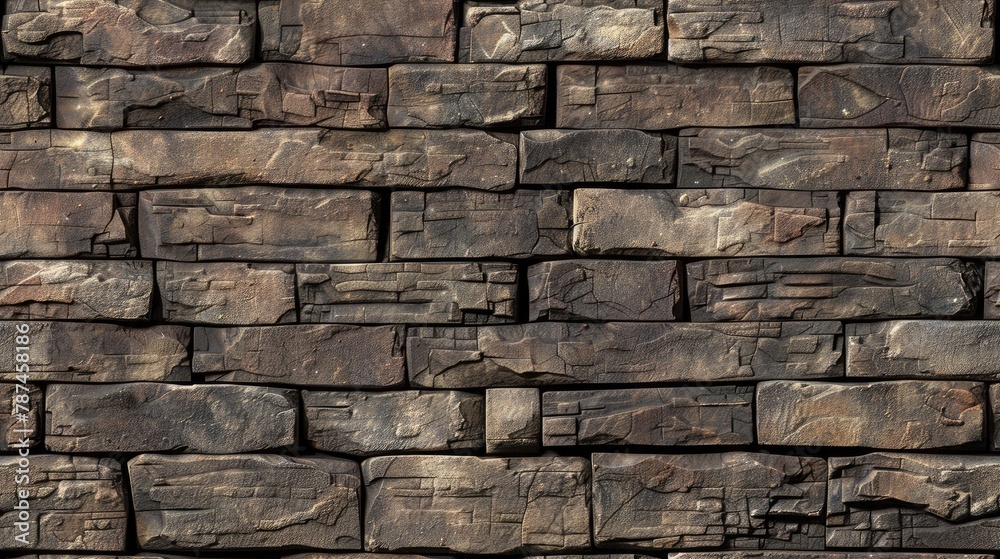 seamless texture of stacked bricks with visible mortar joints ...