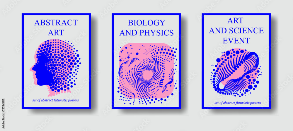 Stock-Vektorgrafik „Abstract futuristic posters with organic-like ...