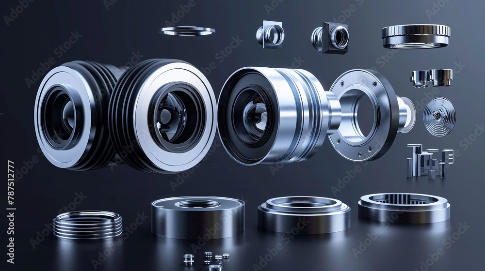 Aspherical lens elements displayed in an exploded view Stock ...