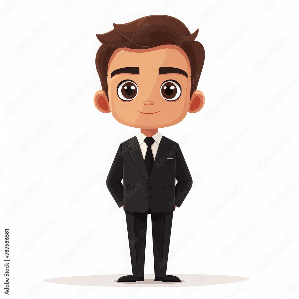 young office director office businessman boss wearing black suit vector ...