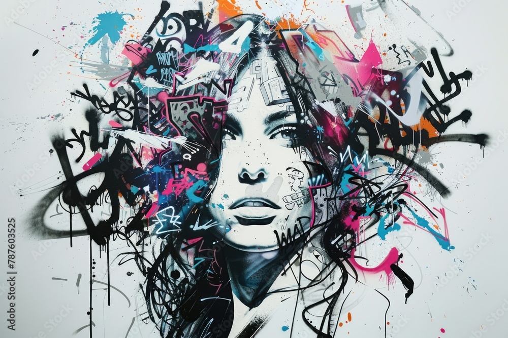 Graffiti, vibrant expression of urban culture, showcasing the ...
