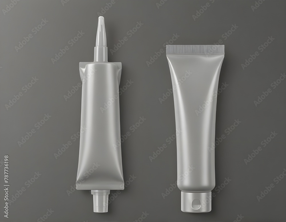 tube packaging for Silicone sealant container with nozzle mock up set ...