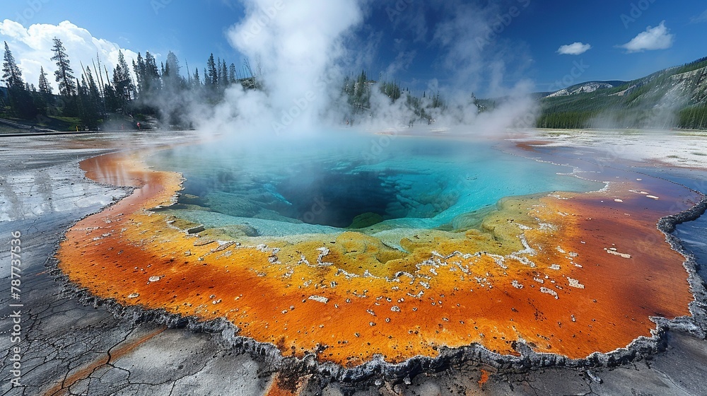 Geysers shoot hot water and steam into the air with great force. The ...