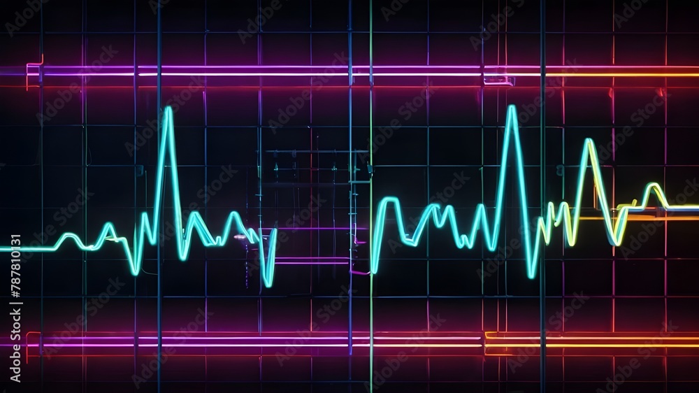 Pulse Line Illustration Symbolizing Love and Life, Abstract ECG Graph ...