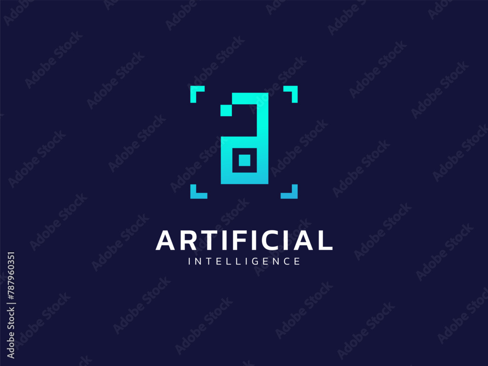 Artificial intelligence with letter a QR code scan Technology Analysis ...