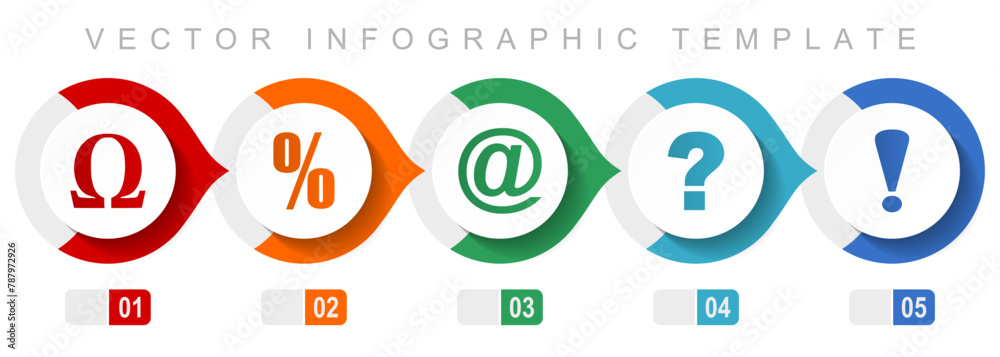 Symbols flat design infographic template, miscellaneous symbols such as ...