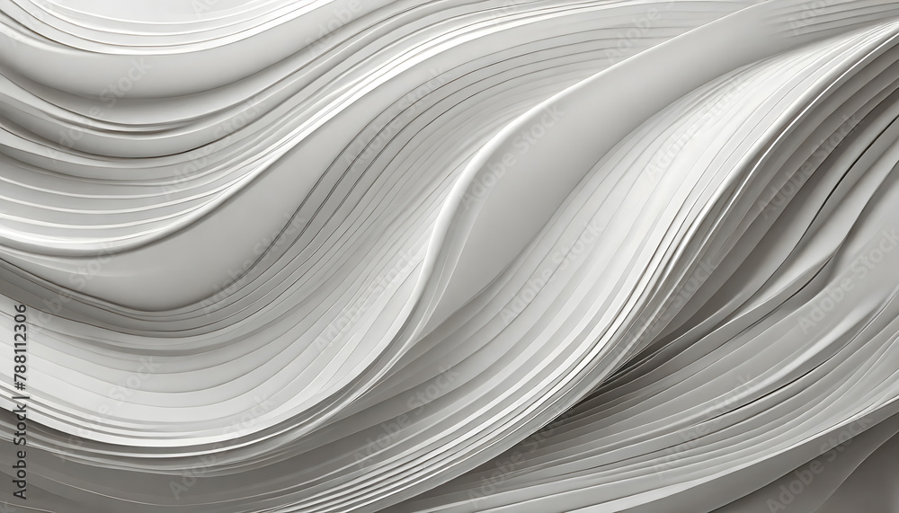 White 3 d background with wave illustration, beautiful bending pattern ...