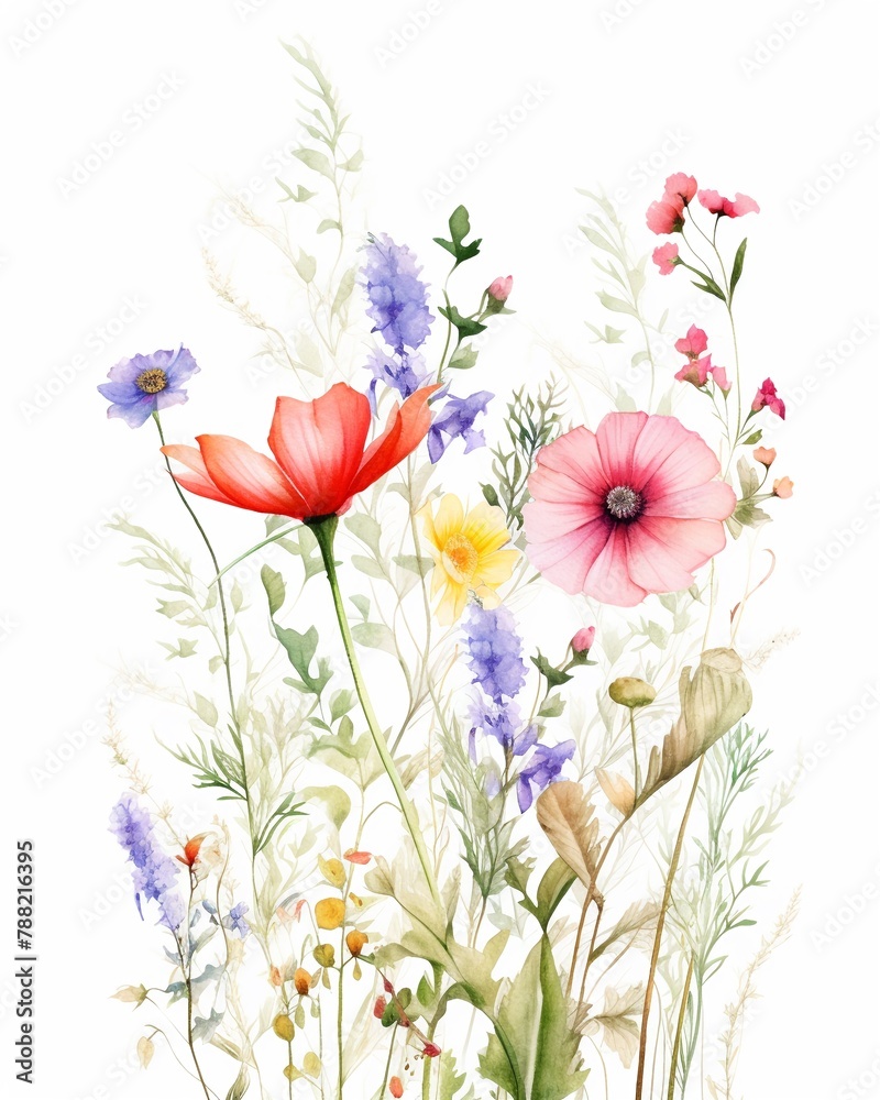 Ilustración de Stock Pastel wildflower png clip art, detailed ...