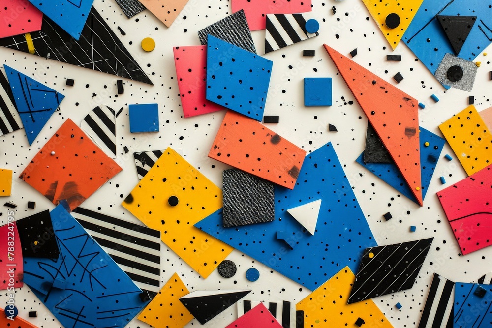 Vibrant Geometric Shapes Background on Colorful Rock Climbing Wall with ...