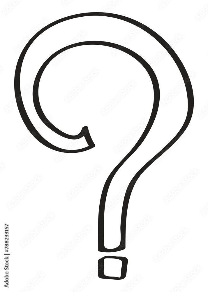 PNG question mark, simple line icon in transparent background Stock ...