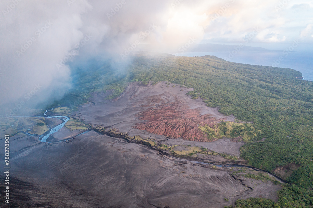 Volcanic eruption, Mount Yasur, Vanuatu Island. This volcano is one of ...