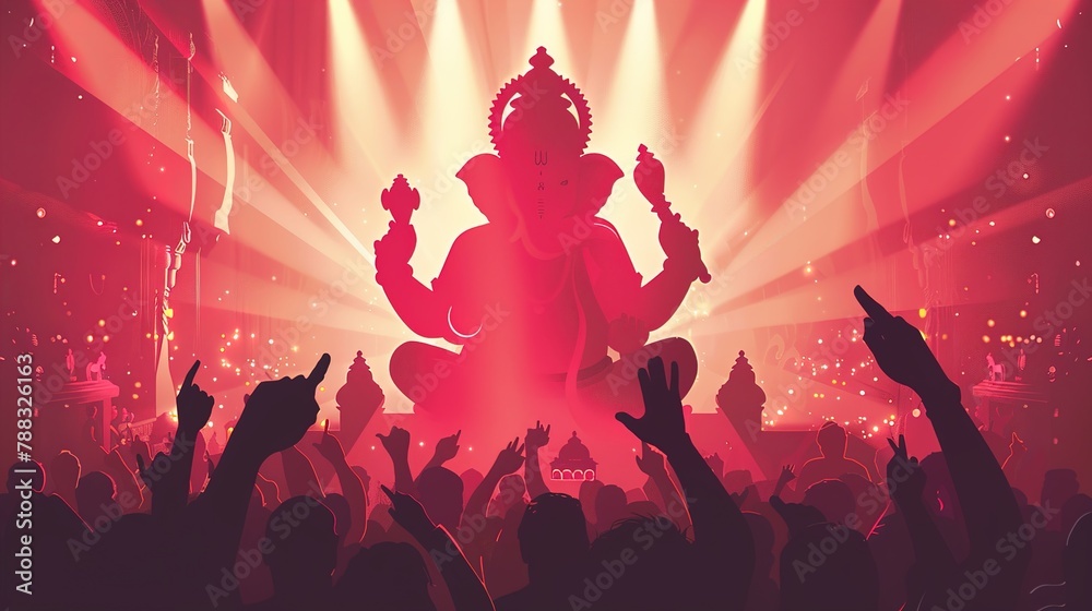 illustration of Lord Ganpati background for Ganesh Chaturthi Stock ...