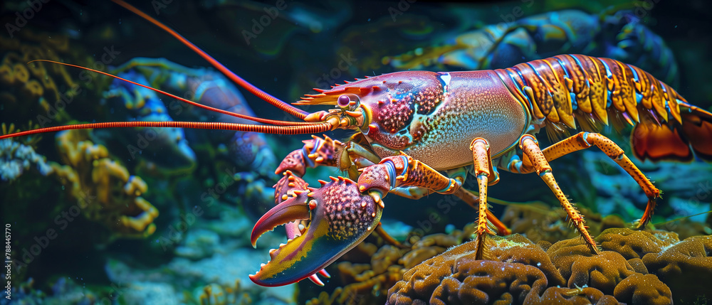 A deep-sea lobster with its distinctive long antennae stood out among ...