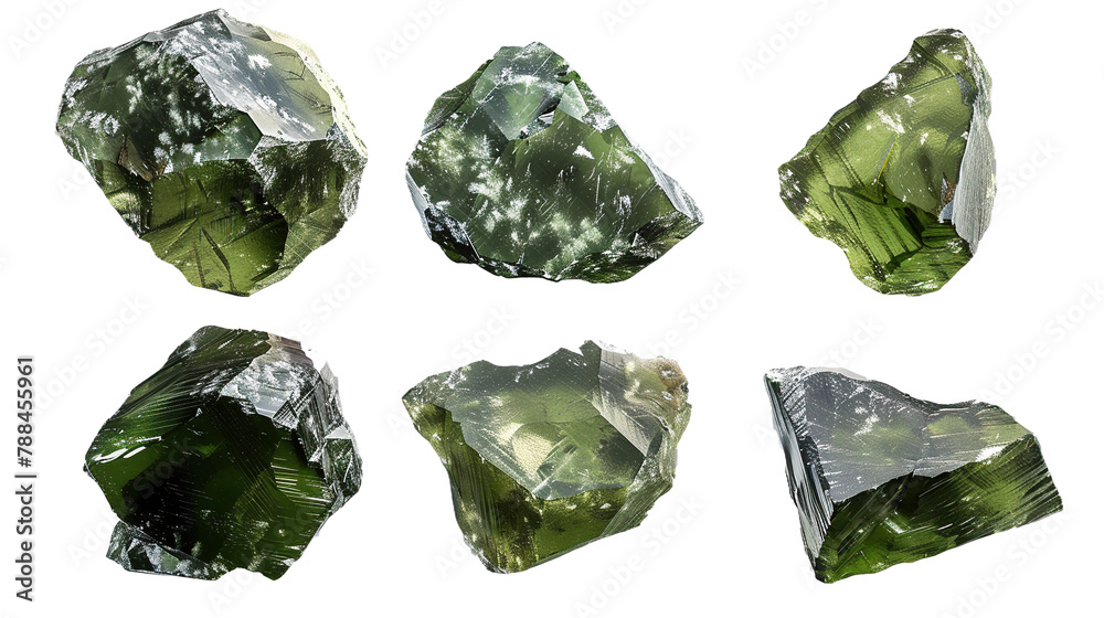 Moldavite gemstone collection showcasing green cosmic tektites ...
