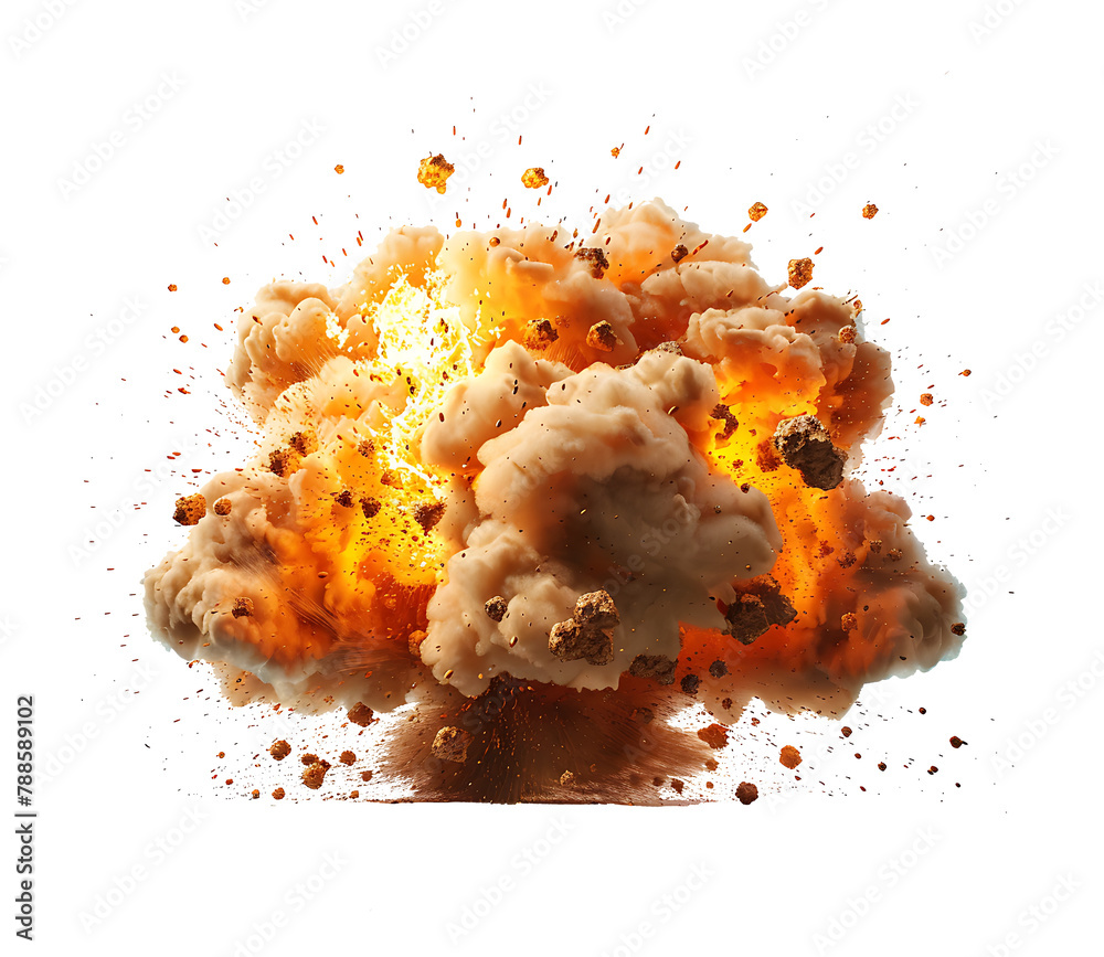 explosion of fire isolated on transparent background cutout Stock ...