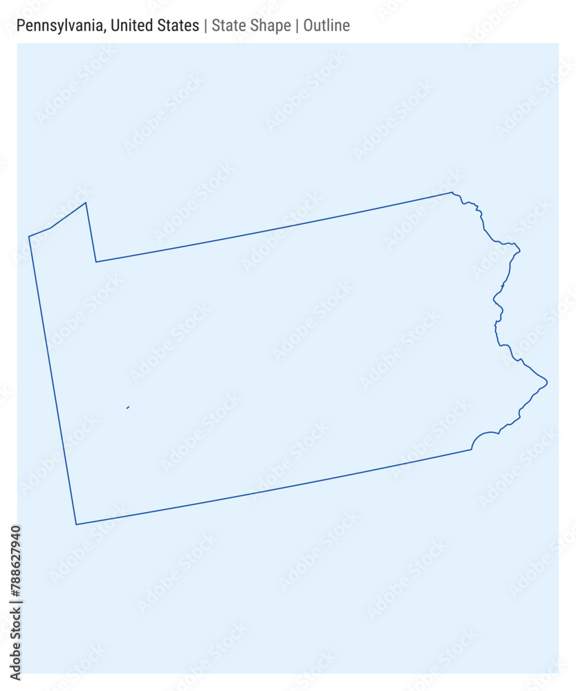 Pennsylvania, United States. Simple vector map. State shape. Outline ...