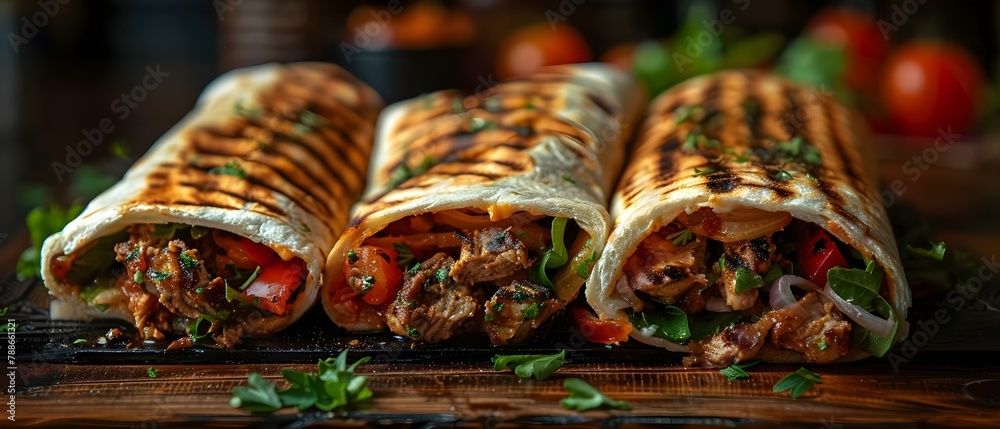 Savory Grilled Shawarma Feast, Ready to Delight. Concept Grilled ...