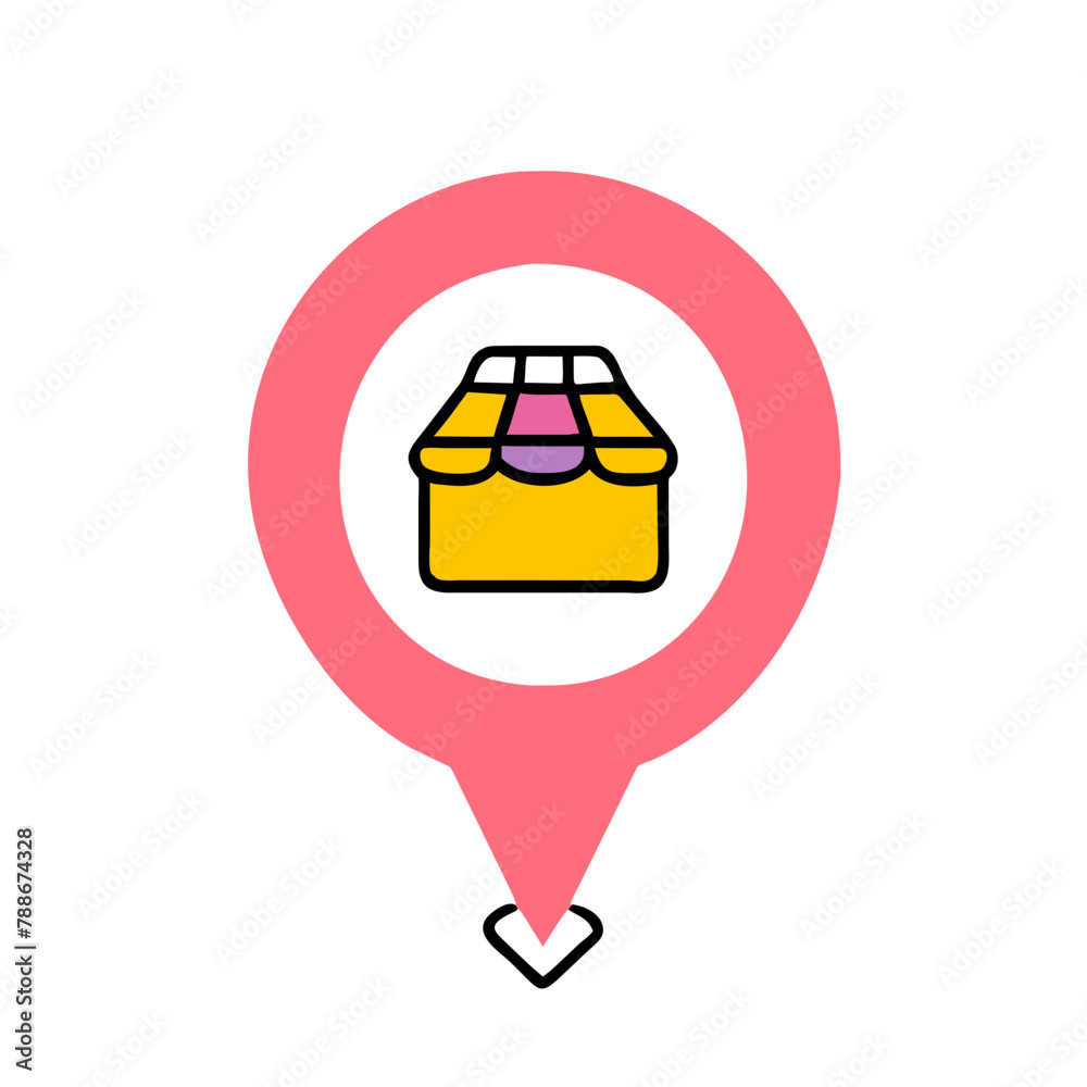 Store locator icon vector graphics element silhouette Location sign ...