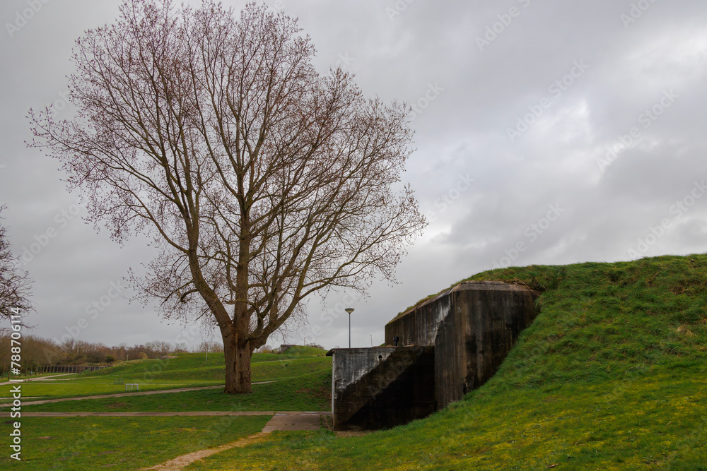 Fortifications and bunkers from the Napoleonic era in the Dutch fort ...