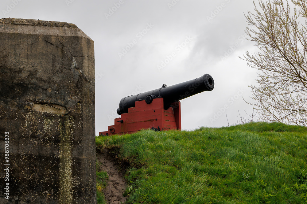 Fortifications and bunkers from the Napoleonic era in the Dutch fort ...