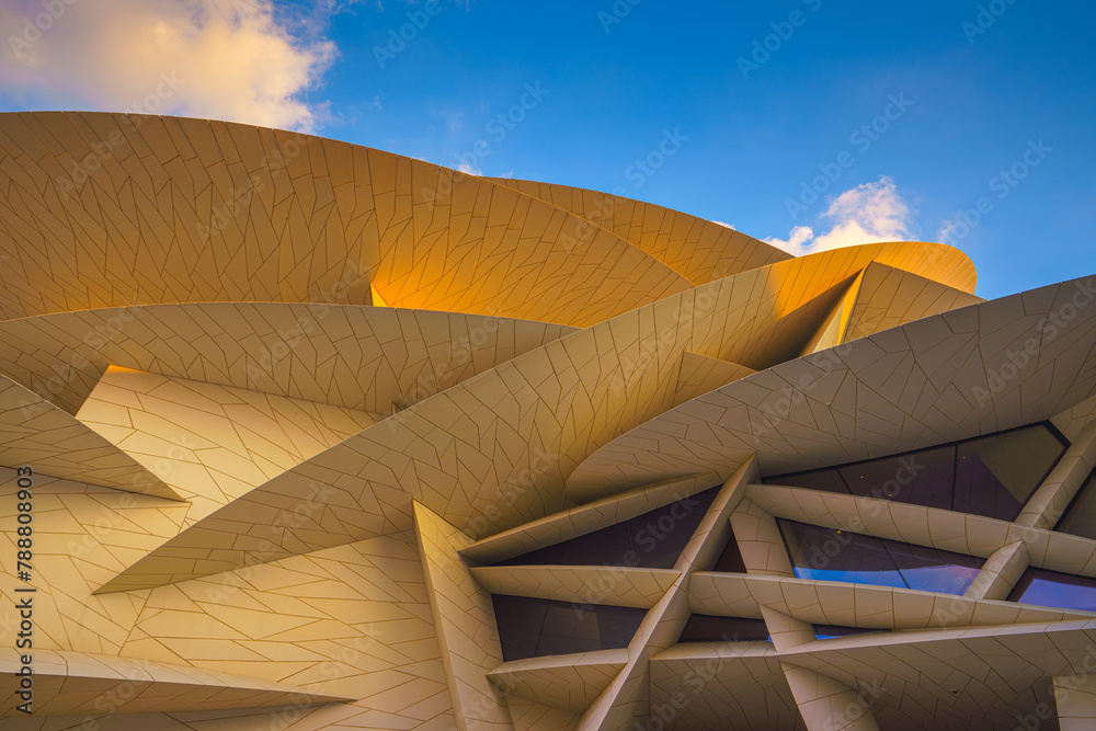 Doha, Qatar - Jan 06 2024, a panoramic view of National Museum of Qatar ...