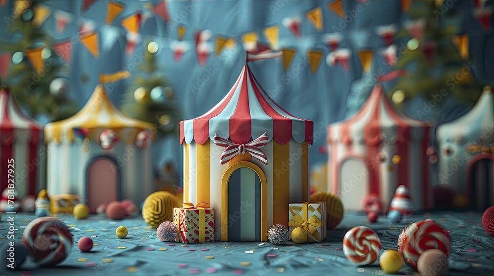 Experience the vibrant spectacle of gift boxes transformed into circus ...