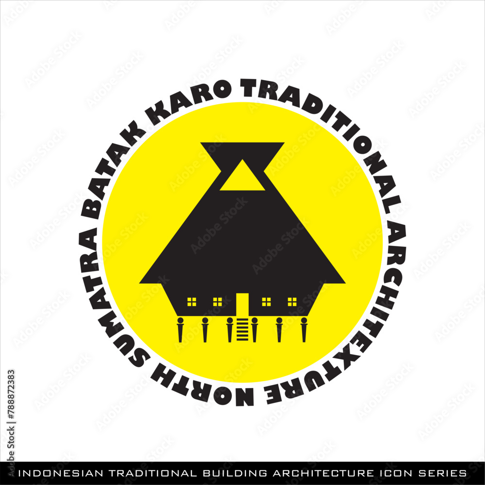 Karo Traditional House Icons, North Sumatra, a series of architectural ...