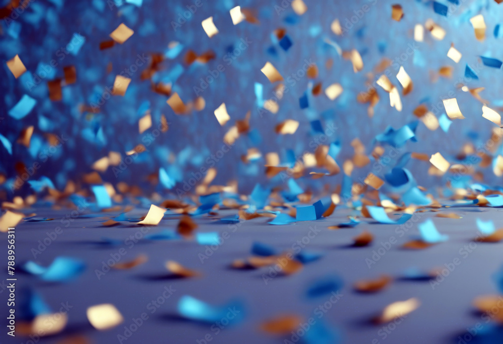 Festive blue confetti paper motion 3D smeared Confetti render texture ...