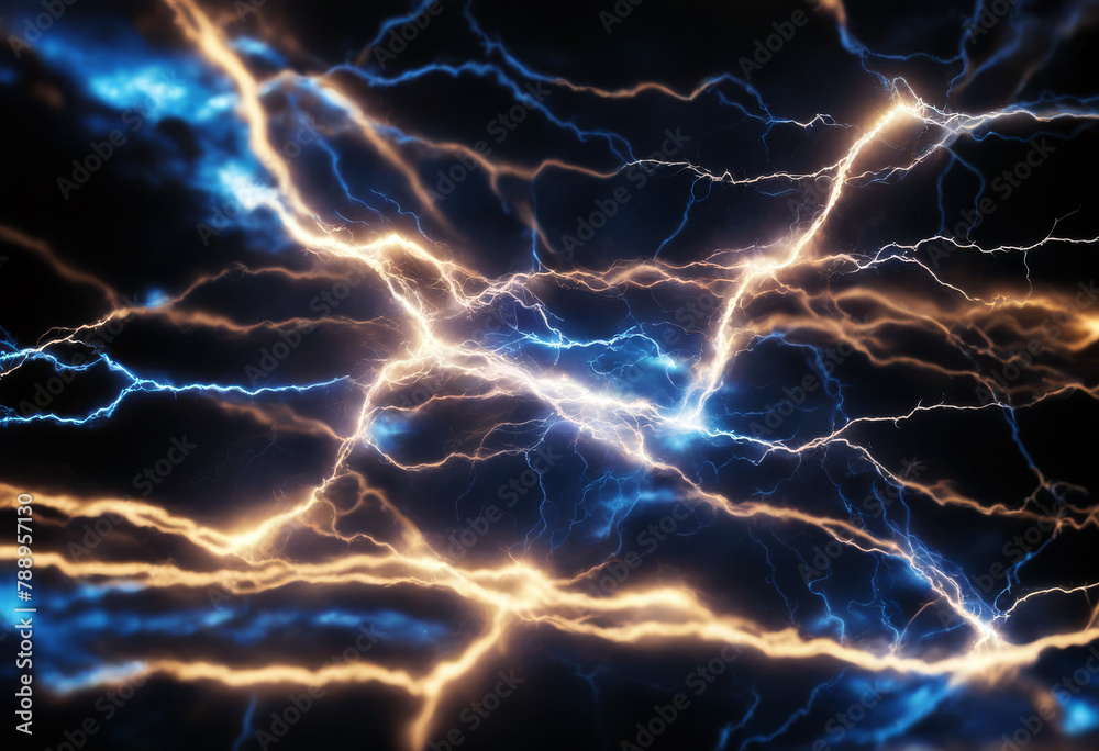 thunder electric current shock lightning power black energy abstract ...