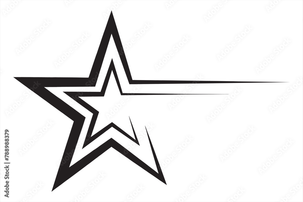 Shooting stars icon vector set. Abstract silhouette of shooting star ...