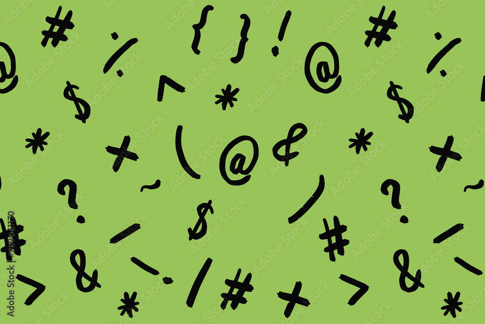 pattern with the image of keyboard symbols. Punctuation marks. Template ...