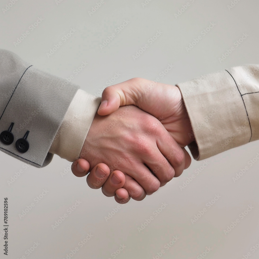 Hands of two individuals coming together in a handshake, capturing the ...