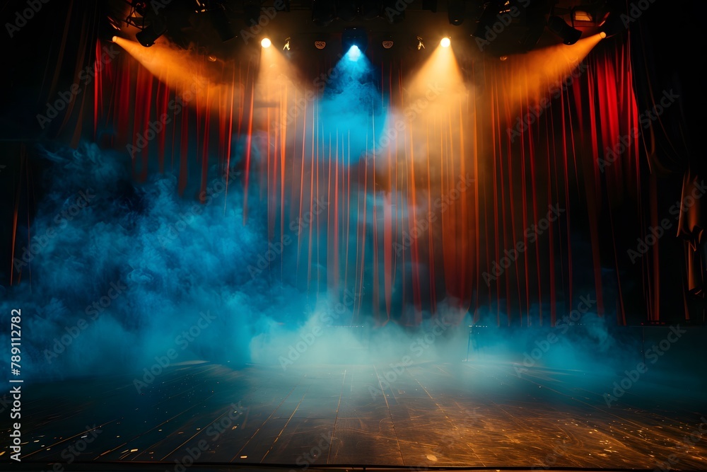 A dramatic theater stage light background, featuring a powerful ...