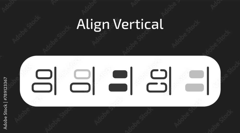 Align Vertical Right icons in 5 different styles as vector Stock Vector ...