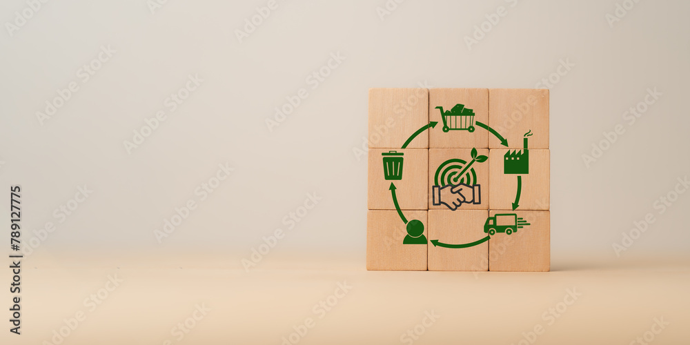 Photo Stock Sustainable business value chain concept. LCA, Life cycle ...