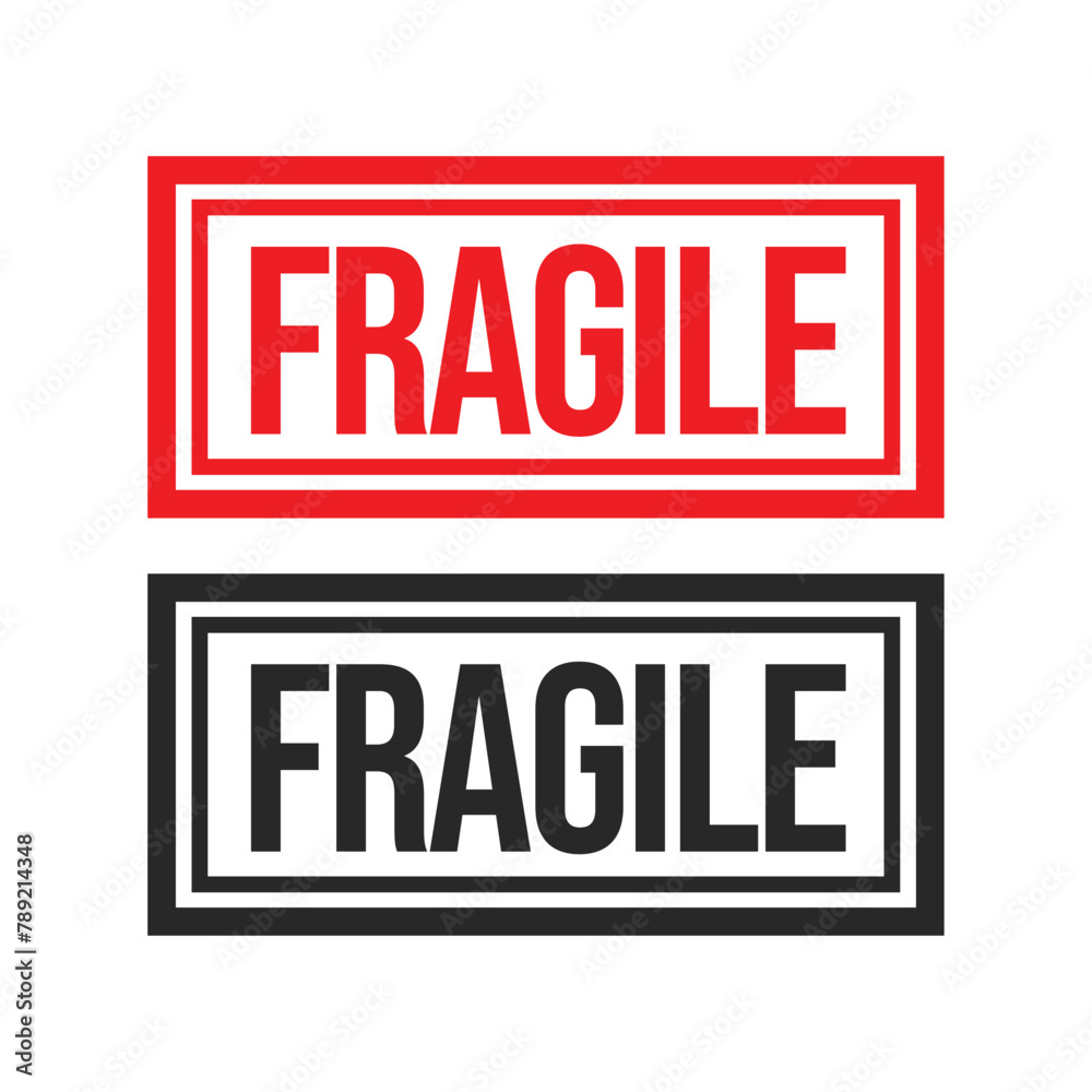 Sticker fragile handle with care vector. warning label, fragile label ...