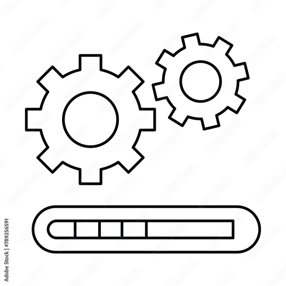 llustrate efficiency improvement with cog symbols representing ...