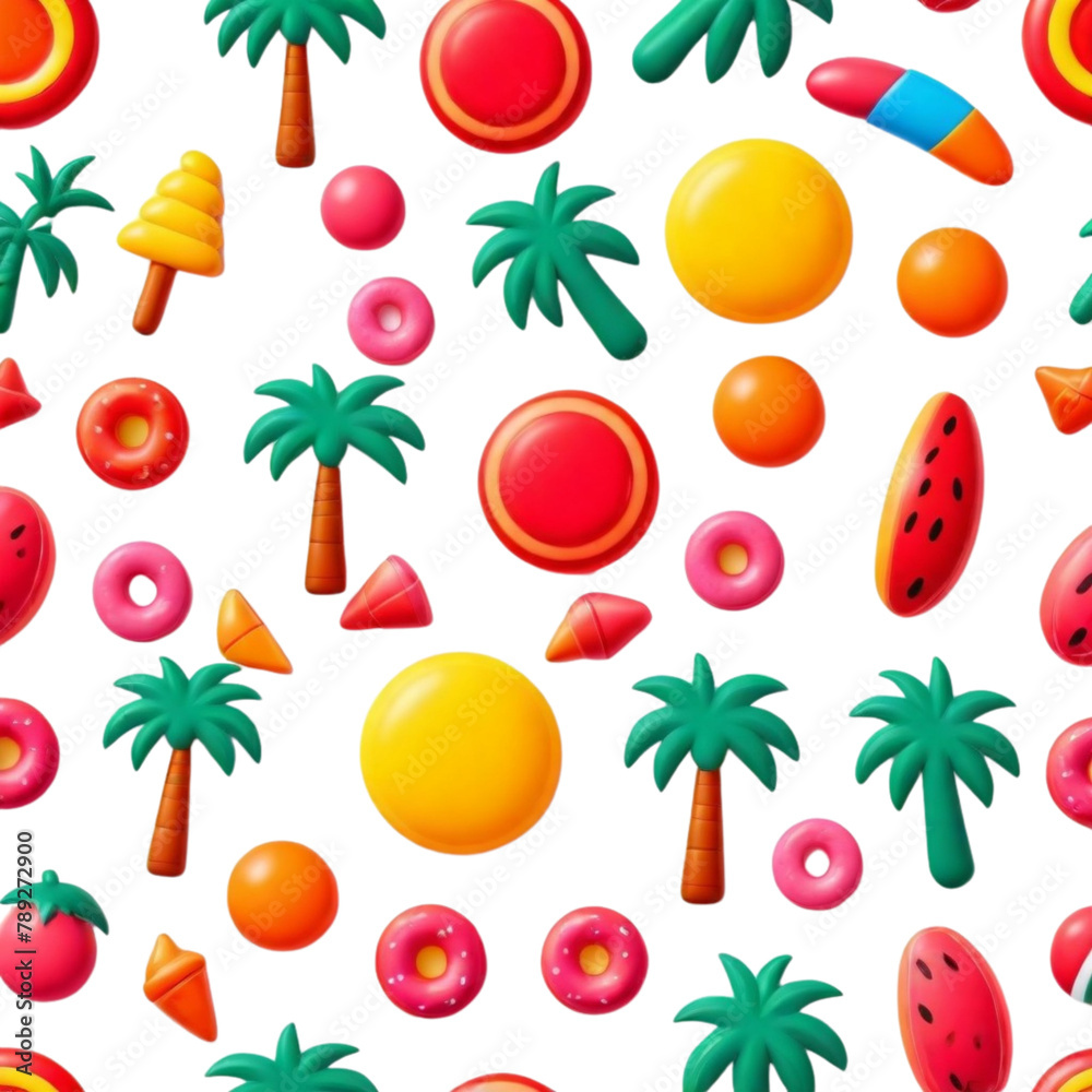 set of summer fruits and vegetables on Isolated transparent background ...