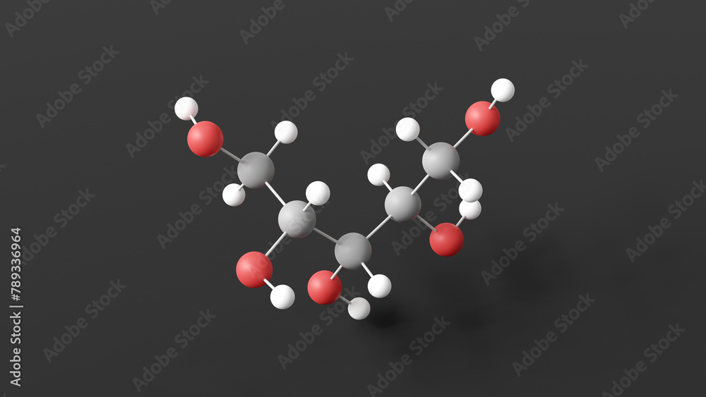 arabitol molecular structure, sugar alcohol, ball and stick 3d model ...