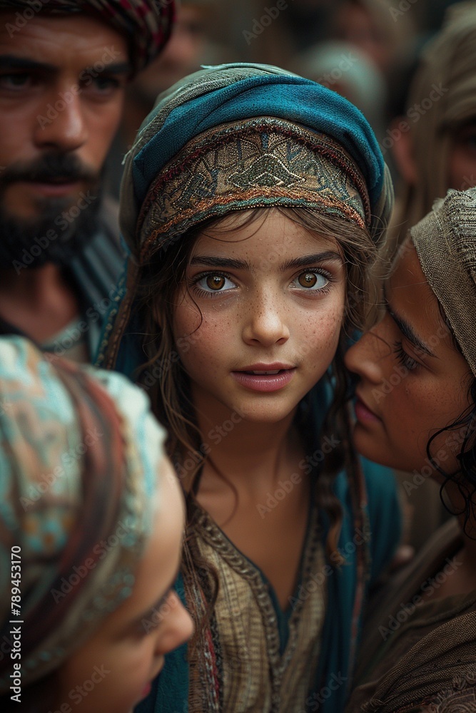 Jesus heals the daughter of Jairus. Stock Photo | Adobe Stock