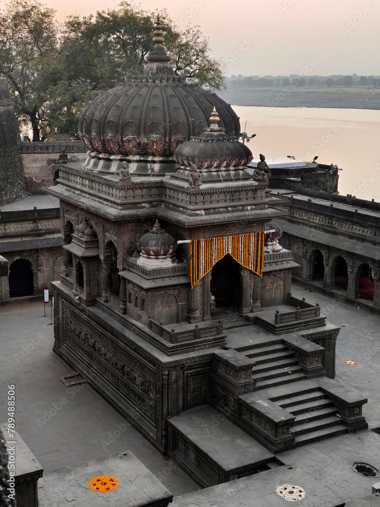 Maheshwar, Madhya Pradesh, India, 24 Feb 2024, Beautiful carvings and ...