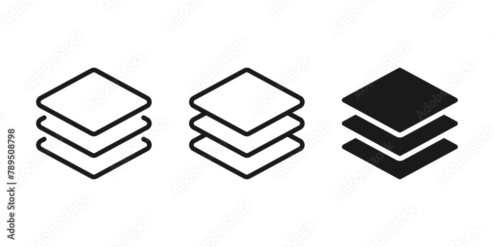 Layers icon. Layer line and flat icon set. Layer sign. Layout icon ...
