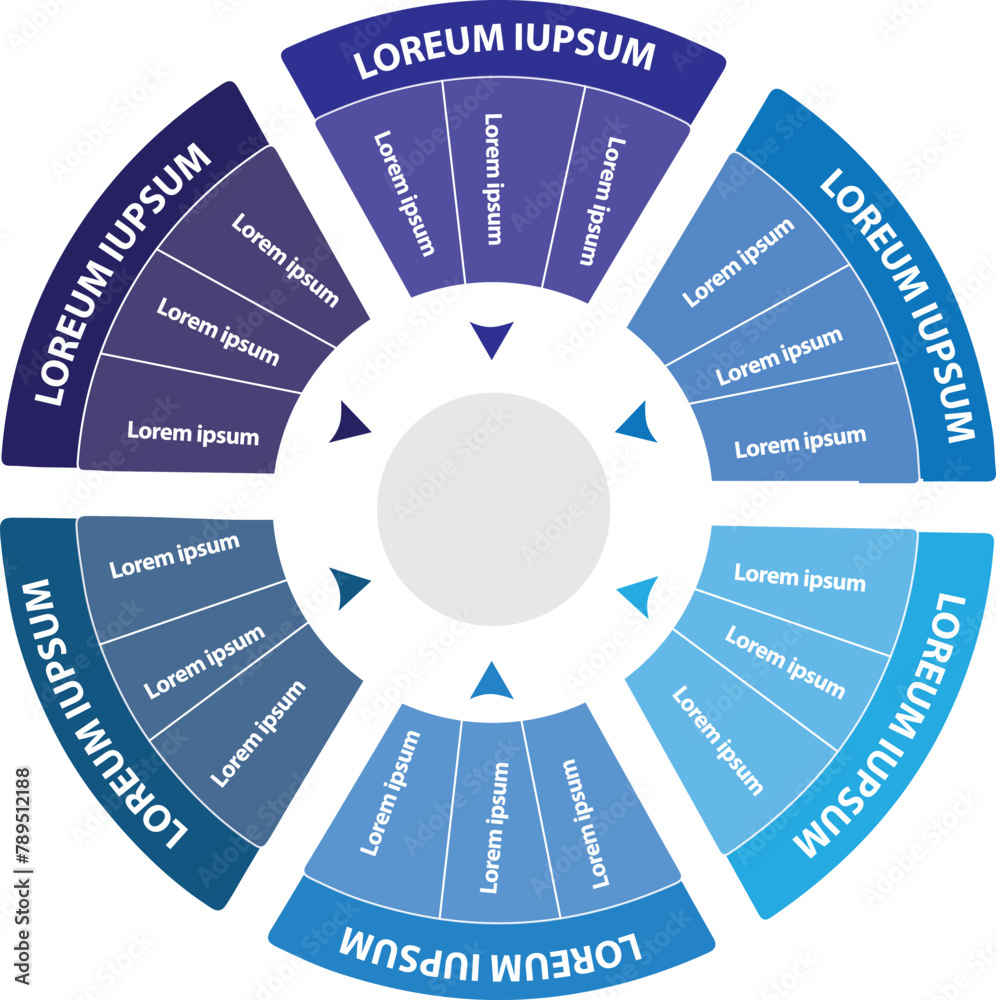 Collection of vector circle chart infographic templates for ...